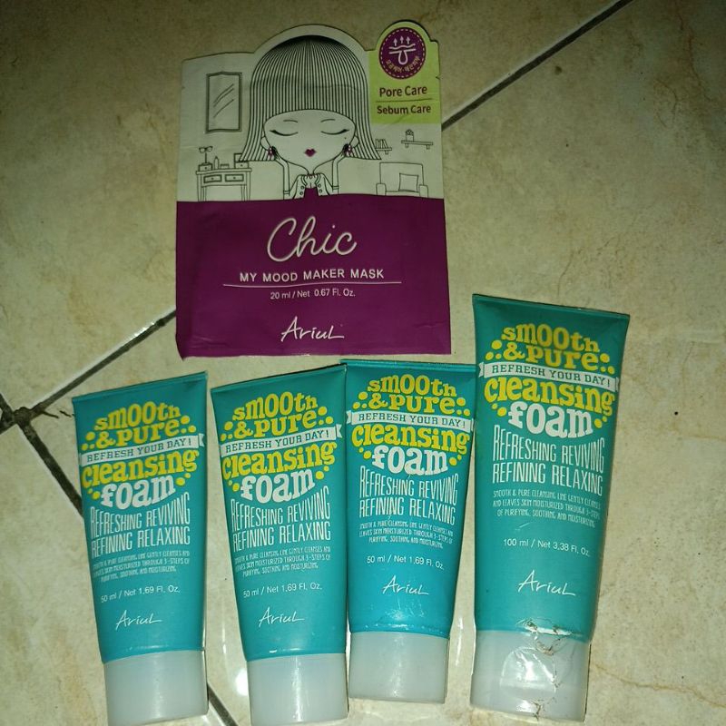 Jual PAKET ARIUL 3PC FACIAL WASH 50 ML, 1pc FACIAL WASH 100 ML FREE ...