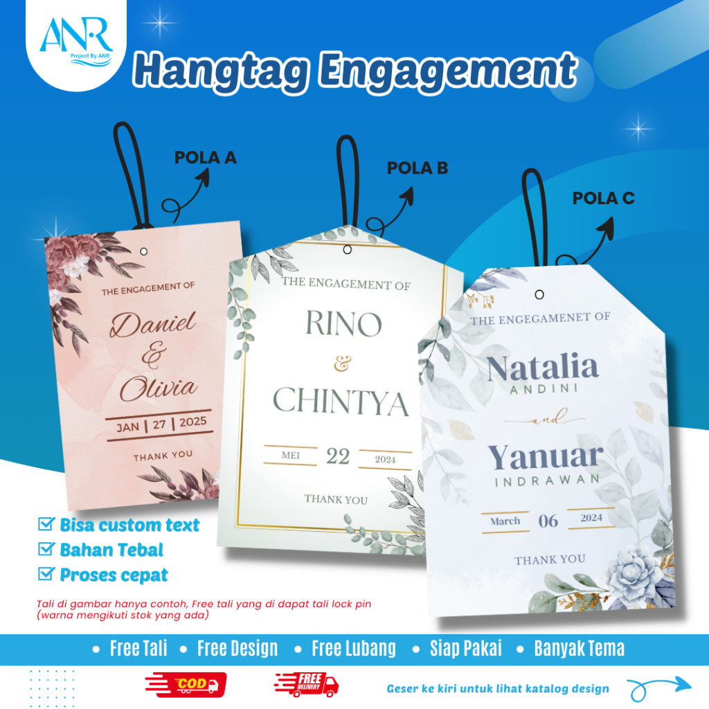 Jual D12 Hangtag Engagement Custom | Hang tag lamaran tag label ...