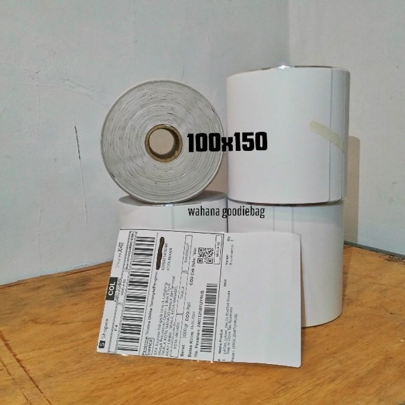 Jual Kertas Label Thermal 100x150 isi 500pcs/roll Label Kertas Barcode | Shopee Indonesia