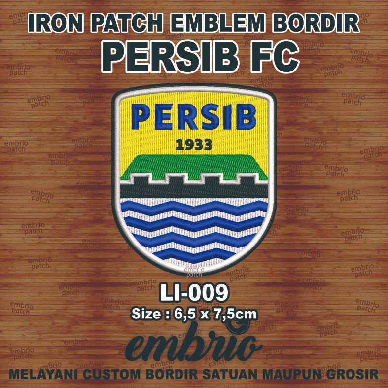 Jual LI-009 Patch PERSIB Bandung FC Emblem Bordir Logo Jersey Ligina ...