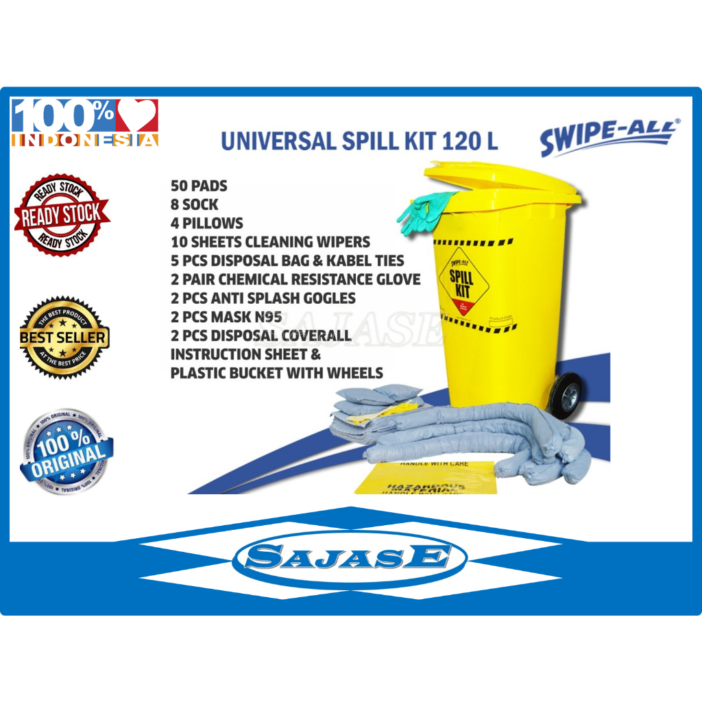 Jual UNIVERSAL SPILL KIT 120L SWIPE-ALL U89 Universal Spill Kit 120 Liter | Shopee Indonesia
