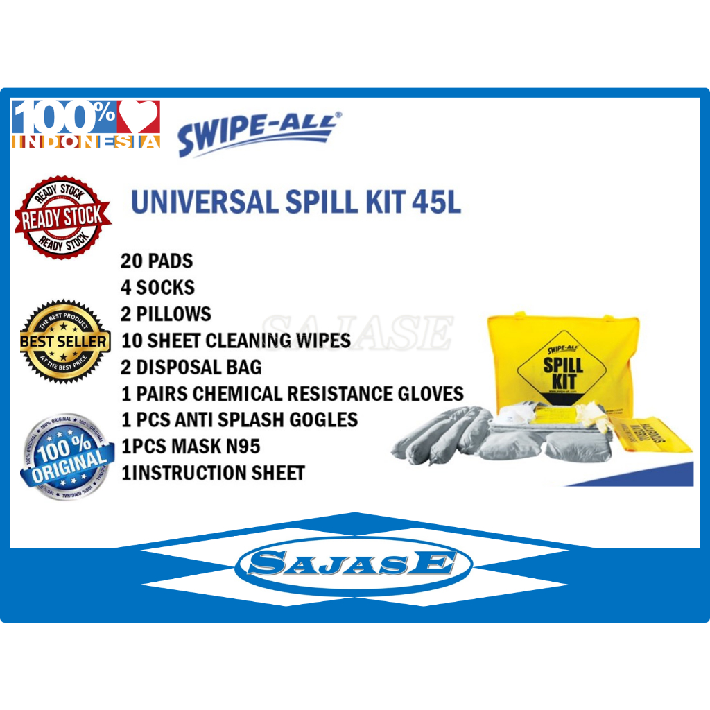 Jual Universal Spill Kit 45 Liter SWIPE ALL Kemasan Soft Bag Harga Murah | Shopee Indonesia