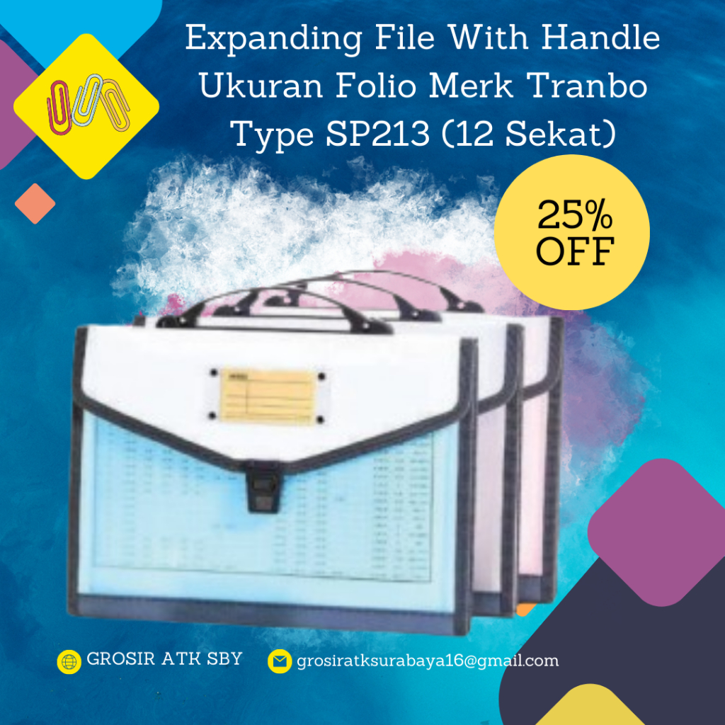 Jual Expanding File With Handle Ukuran Folio / F4 Type SP213 (12 Sheet ...