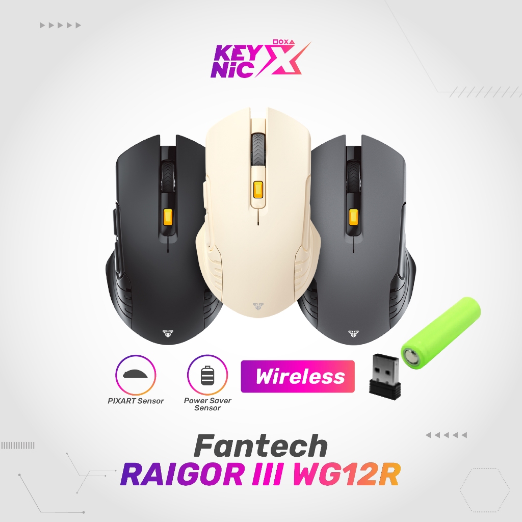 Jual Fantech RAIGOR III WG12R Rechargeable Baterai Mouse Wireless ...