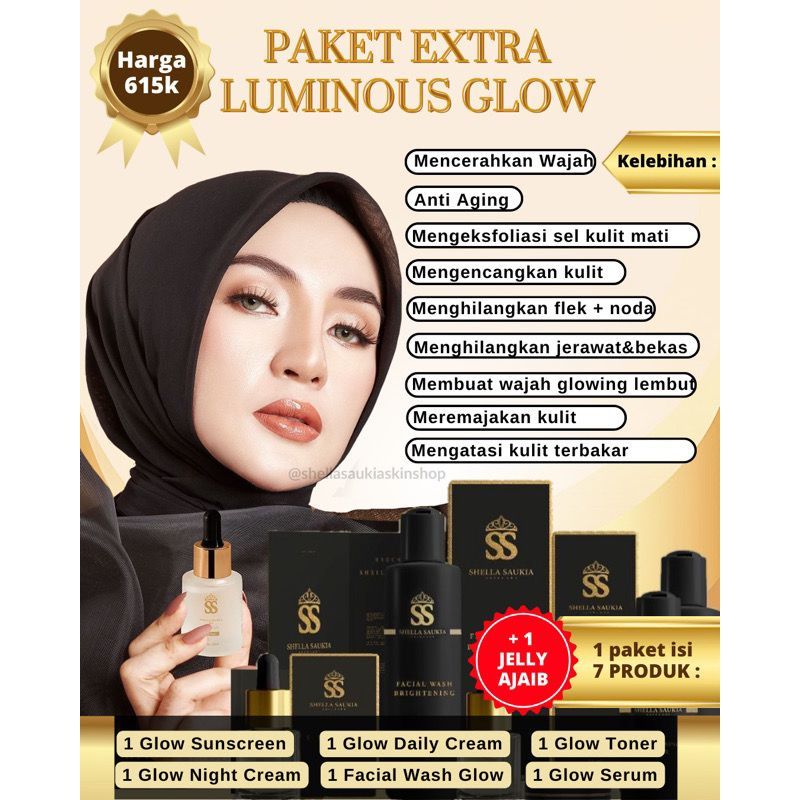 Jual Paket Extra Luminous Glow by Ss skin (1 paket isi 7 produk ...