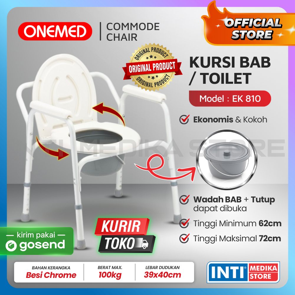 Jual ONEMED - Toilet Portable Lipat COMMODE CHAIR EK 810 | Kursi BAB ...