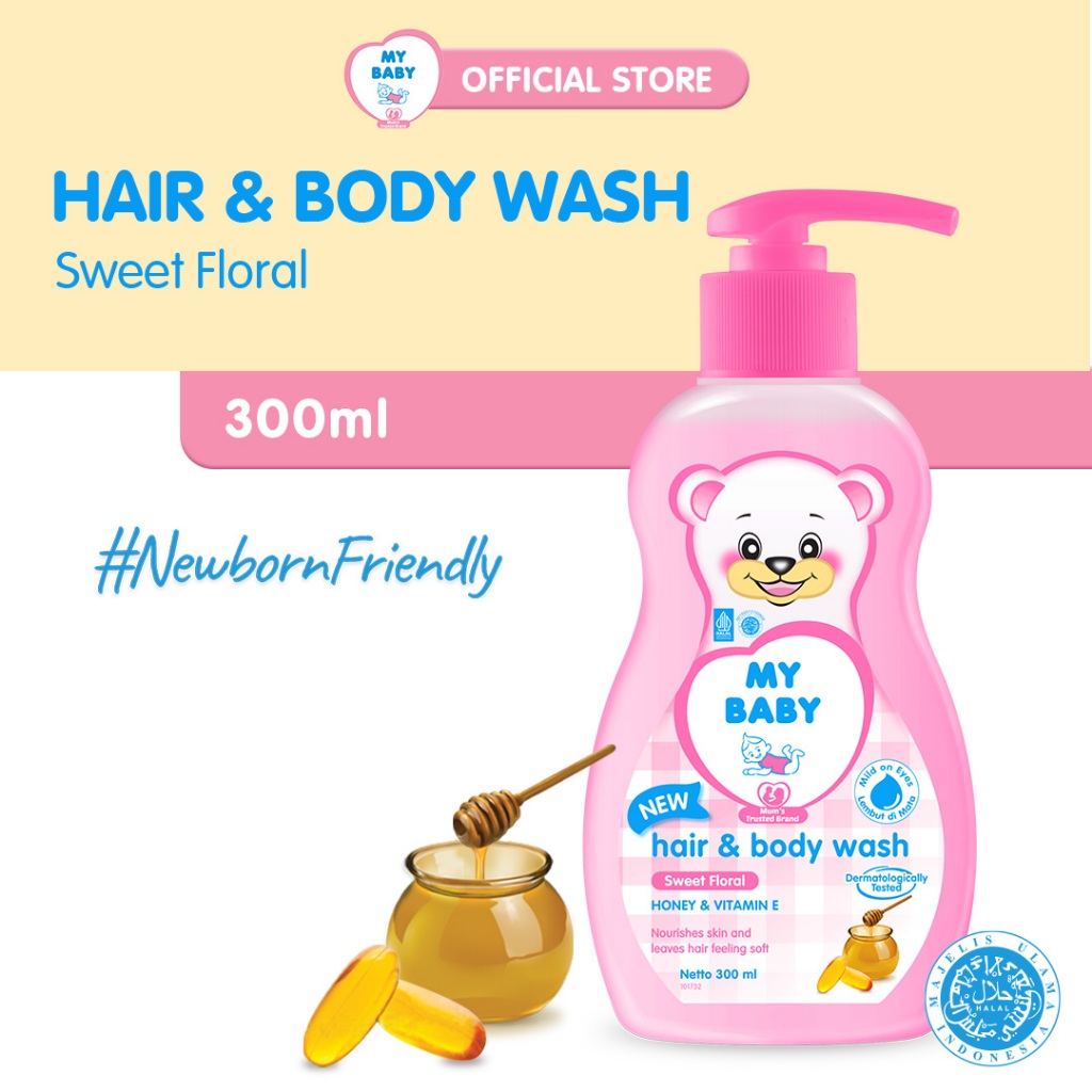 Jual My Baby Hair & Body Wash Pump Sweet Floral 300 ml | Shopee Indonesia