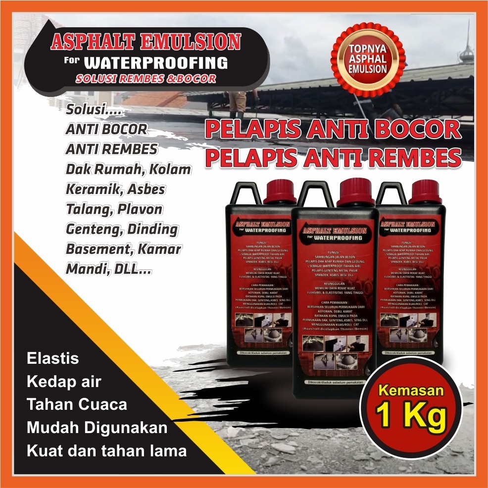 Jual Aspal Cair Anti Bocor Asphalt Emulsion for Waterproofing 1Kg ...