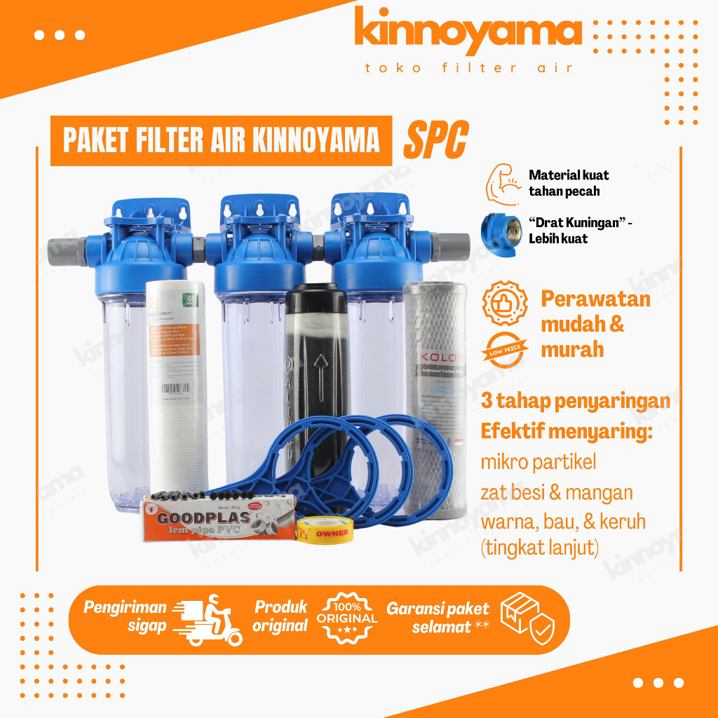 Jual Paket Filter Air Sumur Keruh Berpasir Lengkap 1 Set KINNOYAMA / Saringan Filter Air Zat ...