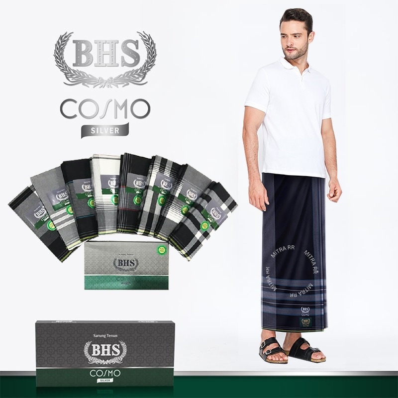 Jual Sarung BHS Cosmo Silver Black & White PPD K26 | Sarung Tenun ...