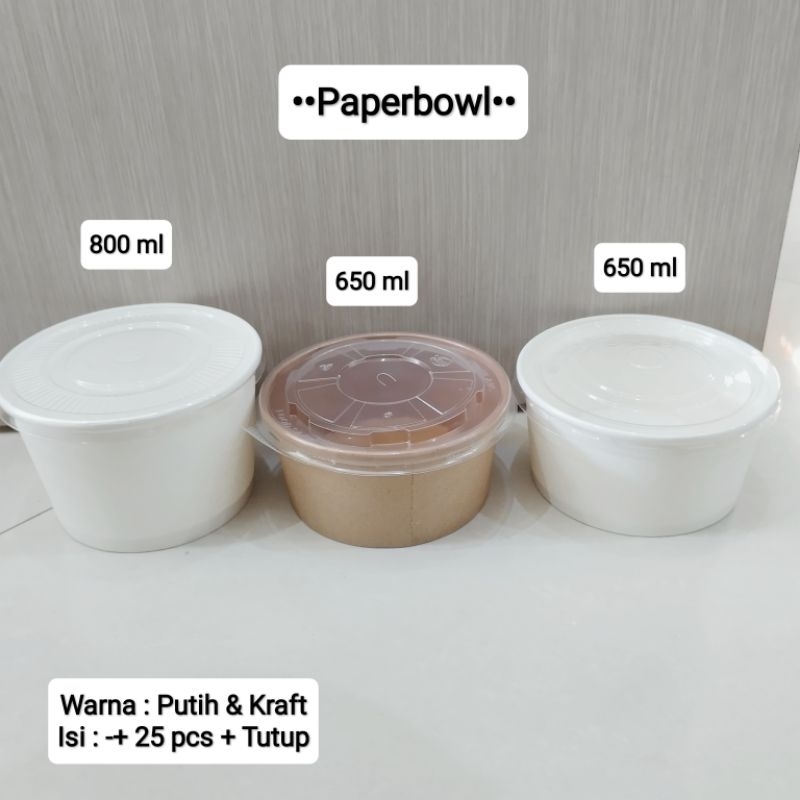 Jual Paperbowl/Paperbowl 360/Paperbowl 650 ml/Paperbowl 800 ml/Mangkok ...