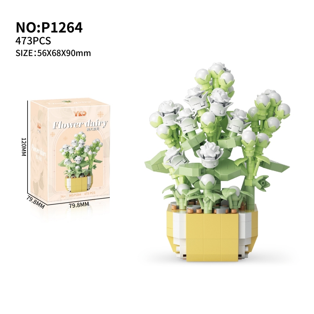 Jual XiNZ Brick Block Pot Bunga Mainan Balok Susun DIY Hadiah Ulang ...