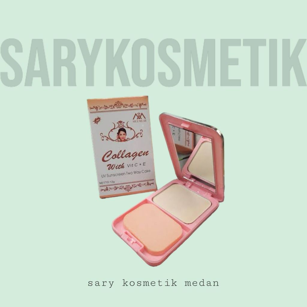 Jual SARYKOSMETIK - COLLAGEN TWO WAY CAKE + KACA - BEDAK PADAT COLLAGEN ...
