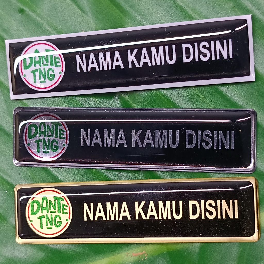 Jual papan nama dada name tag custom nametag badge peniti magnet ...
