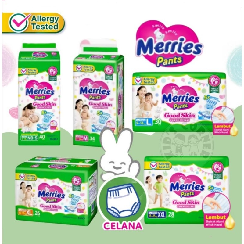 Jual Merries Pants NB-S40 M34 L30 XL26 XXL28 good skin popok celana ...