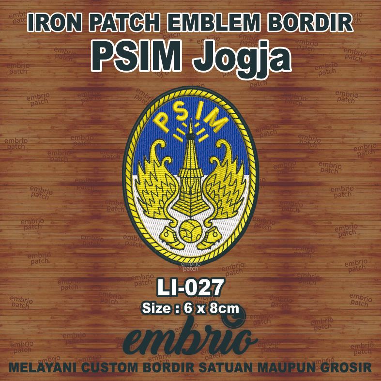 Jual LI-027 Patch PSIM Jogja FC Emblem Bordir Logo Jersey Ligina Liga Indonesia - 6,5x8cm ...