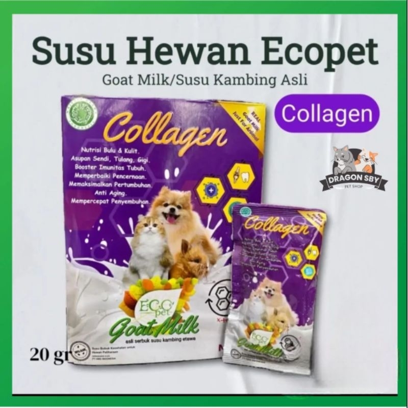 Jual Ecopet goat milk collagen 1 box isi 10 sachet | Shopee Indonesia