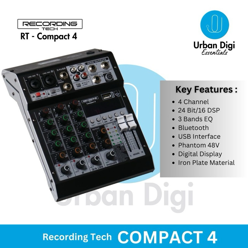 Jual Recording Tech Compact 4 - Mixer Audio 4 Channel 24 Bit 16 DSP ...
