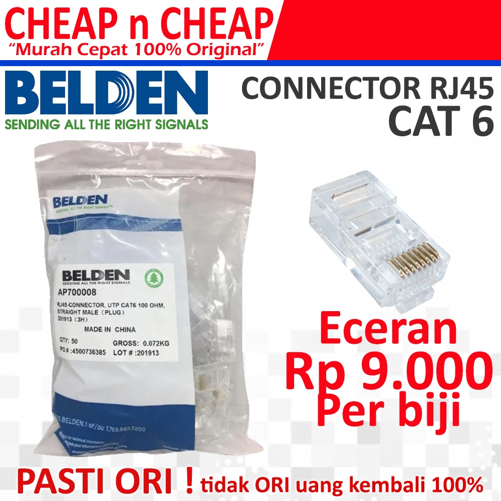 Jual Konektor Belden Cat 6 ECERAN Ori Rj45 AP700008 Cat 6e Cat6 ...