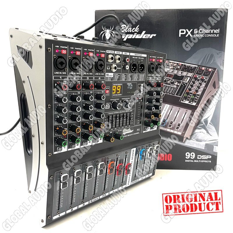 Jual Power Mixer Audio BlackSpider PX 6 6channel Original Power Mixer Black Spider BS Px6 Mixing ...