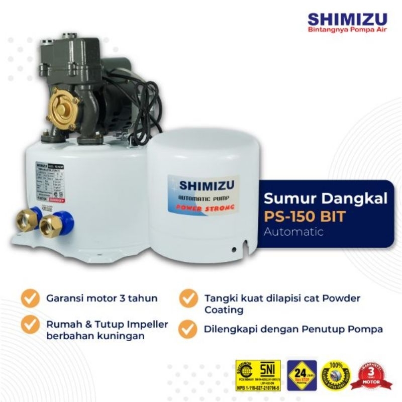 Jual Pompa Air Sumur Dangkal SHIMIZU PS - 150 BIT Automatis 150 Watt | Shopee Indonesia
