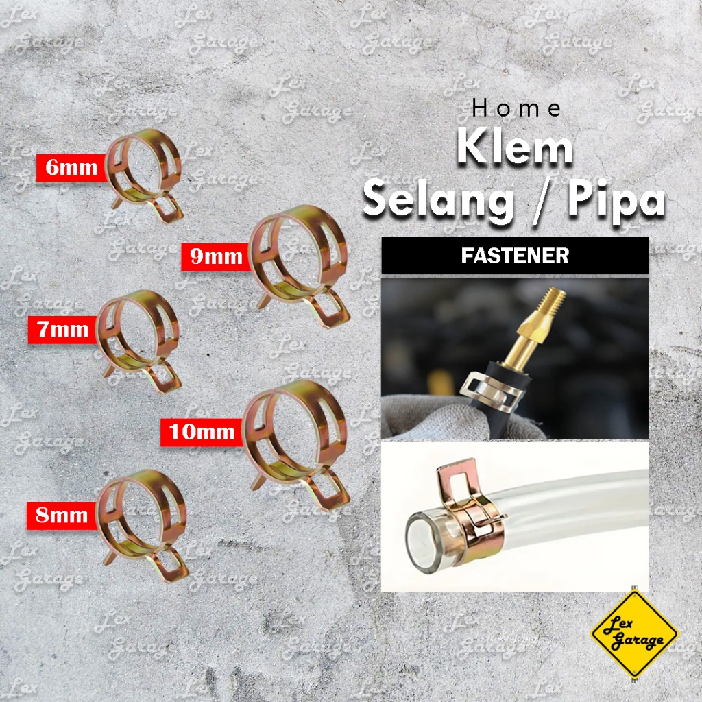 Jual Klem Selang Jepit 6 7 8 9 10 mm Radiator Rem Bensin Air Hose Clamp ...