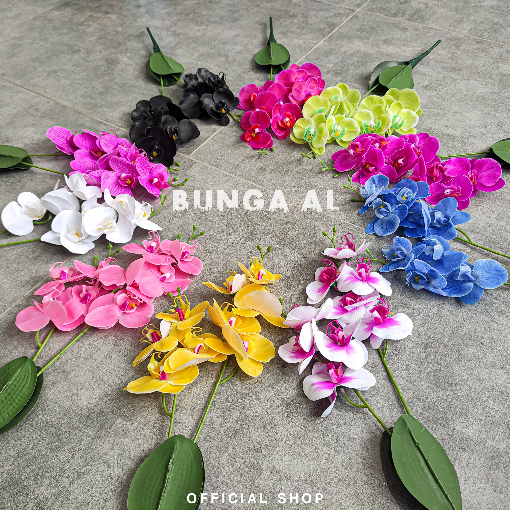 Jual Bunga anggrek latex 2ck9 bunga hias plastik bunga artificial ...