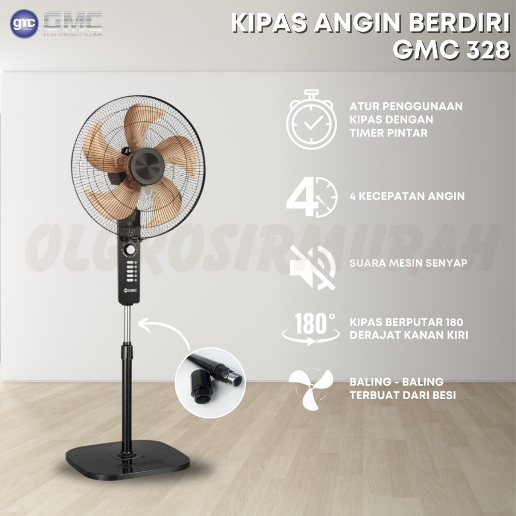 Jual Kipas Angin Tornado Stand Fan Kipas Angin Lantai Berdiri Besi GMC ...