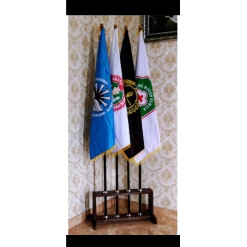 Jual PAKET tatakan bendera isi 4 lubang plus tiang dan bendera panji ...