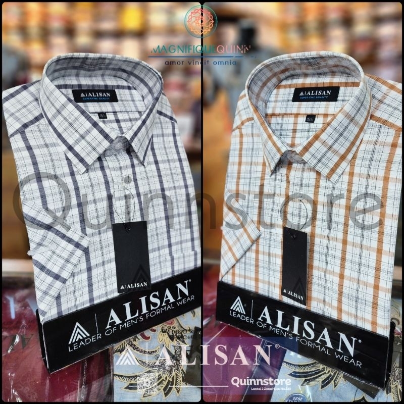 Jual ALISAN Original | Kemeja Motif | Salur - Kotak | Lengan Pendek ...