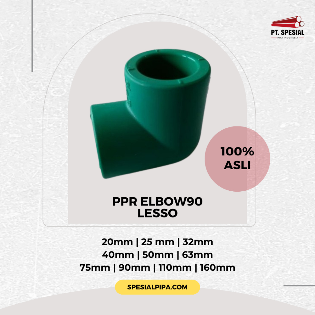 Jual Keni Sambungan Pipa PPR 62mm sampai 160mm 90* Elbow PPR Knee Fitting | Shopee Indonesia