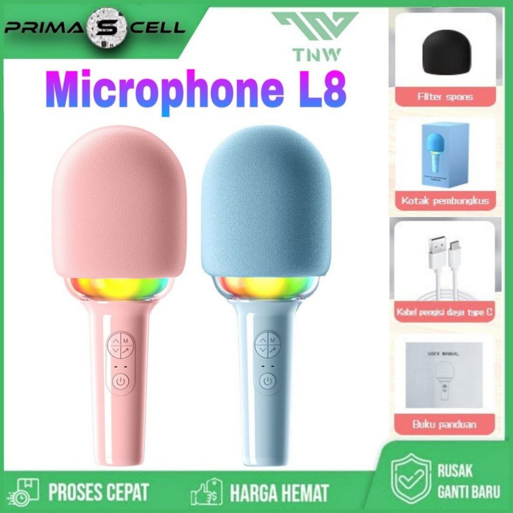 Jual Microphone Bluetooth TNW L8 Wireless Mic Karaoke | Shopee Indonesia