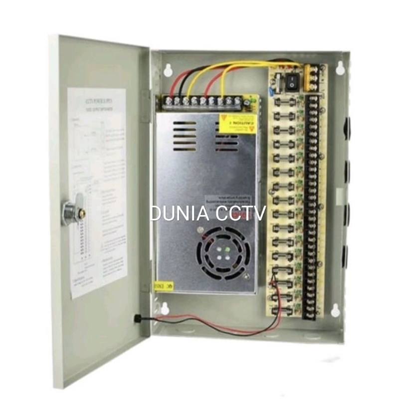 Jual Power Supply PSU Panel Box 18 Port Adaptor DC 12V 50A A/C Harga ...