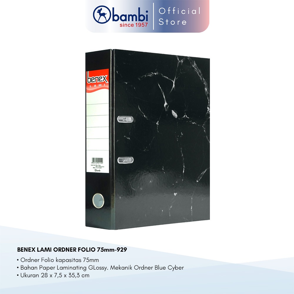 Jual Benex Lami Lever Arch File Ordner Folio Jumbo Size 75 mm Original ...