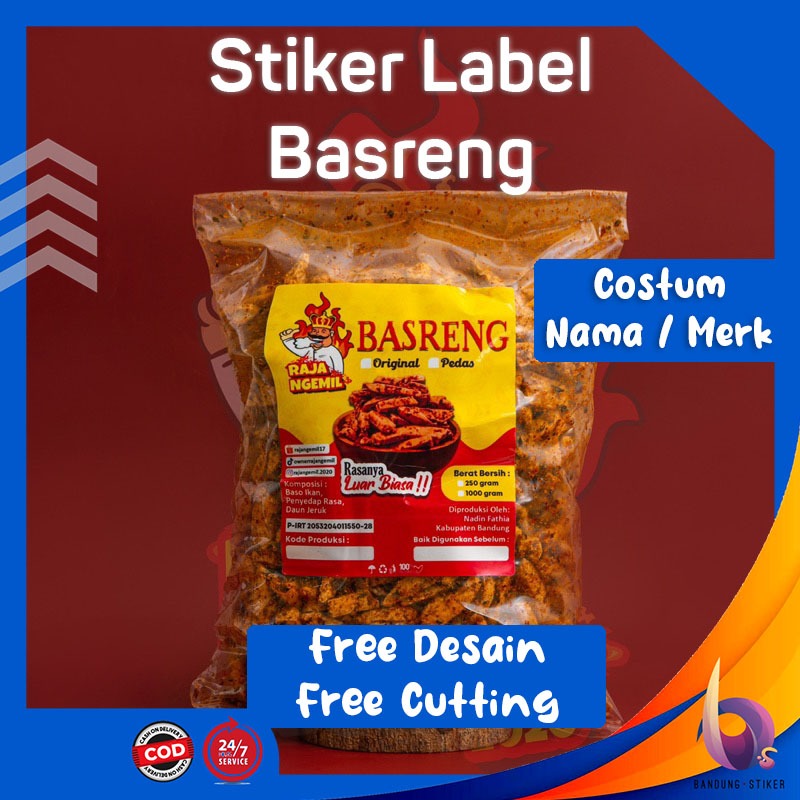 Jual Bandung Stiker Print Sticker Label Kemasan Cemilan Snack Basreng ...