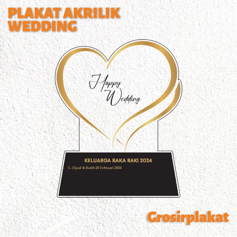 Jual Plakat Wedding Akrilik Piala Wedding Akrilik Custom Jual Plakat Custom Wedding | Shopee ...