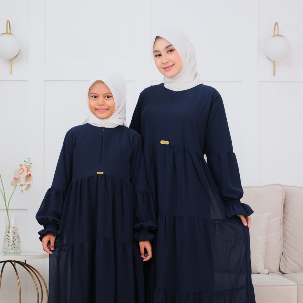 Jual Gamis Couple Ibu Anak Perempuan Moms And Kids Aishwa Bahan Ceruty ...