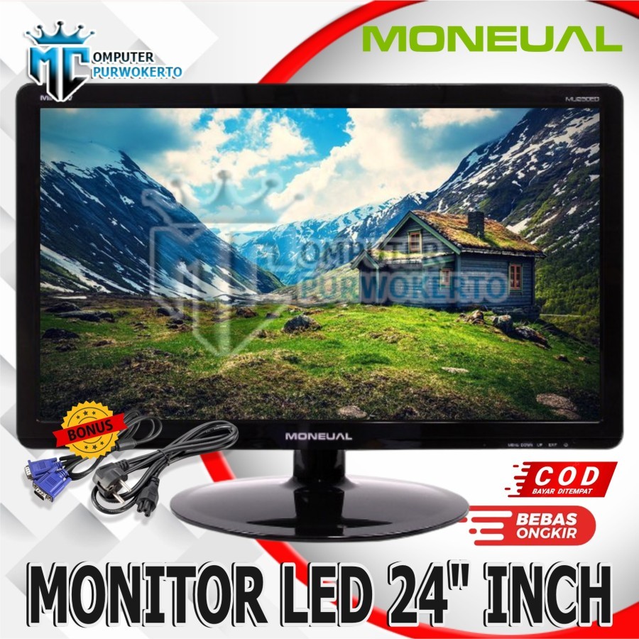 Jual Monitor LED 24 INCH LED Monitor untuk PC / CCTV | Shopee Indonesia