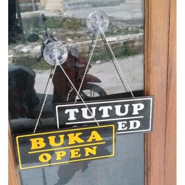 Jual Papan Akrilik Buka Tutup Sign Board Open Dan Closed | Shopee Indonesia