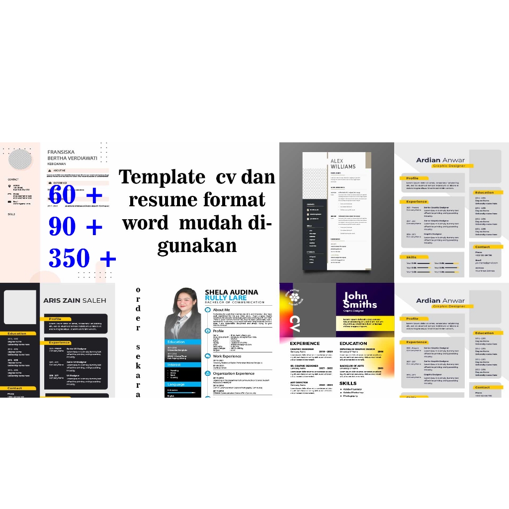 Jual Template CV Resume Curiculum Vitae Lamaran Kerja Word PPT PSD Ats ...