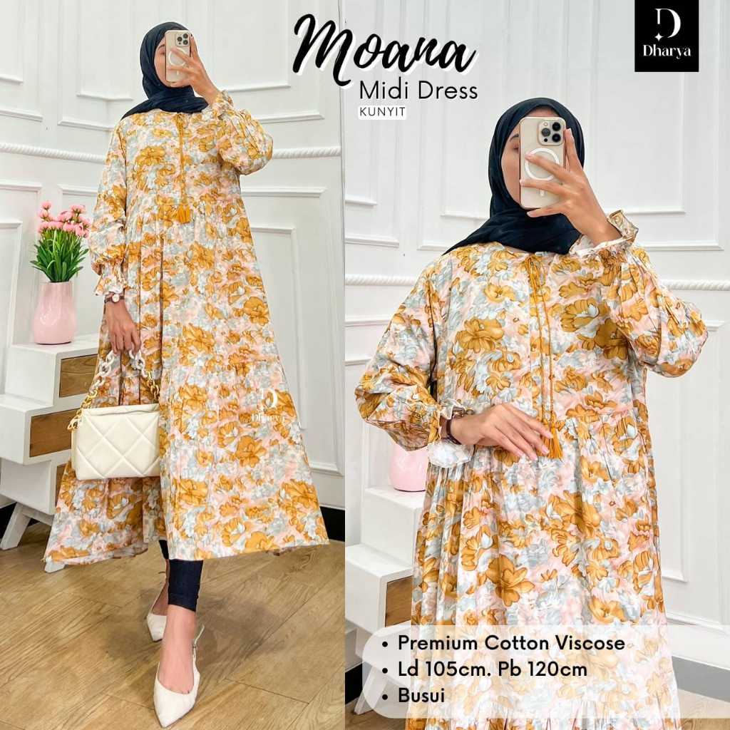 Jual Pakaian Wanita HQ MOANA MIDI DRESS From DhARYA FASHION STORE | Shopee Indonesia