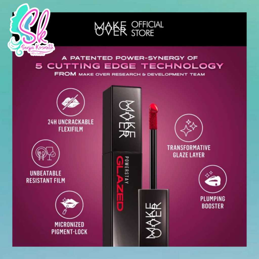 Jual MAKE OVER POWERSTAY GLAZED LOCK LIP PIGMENT | Shopee Indonesia