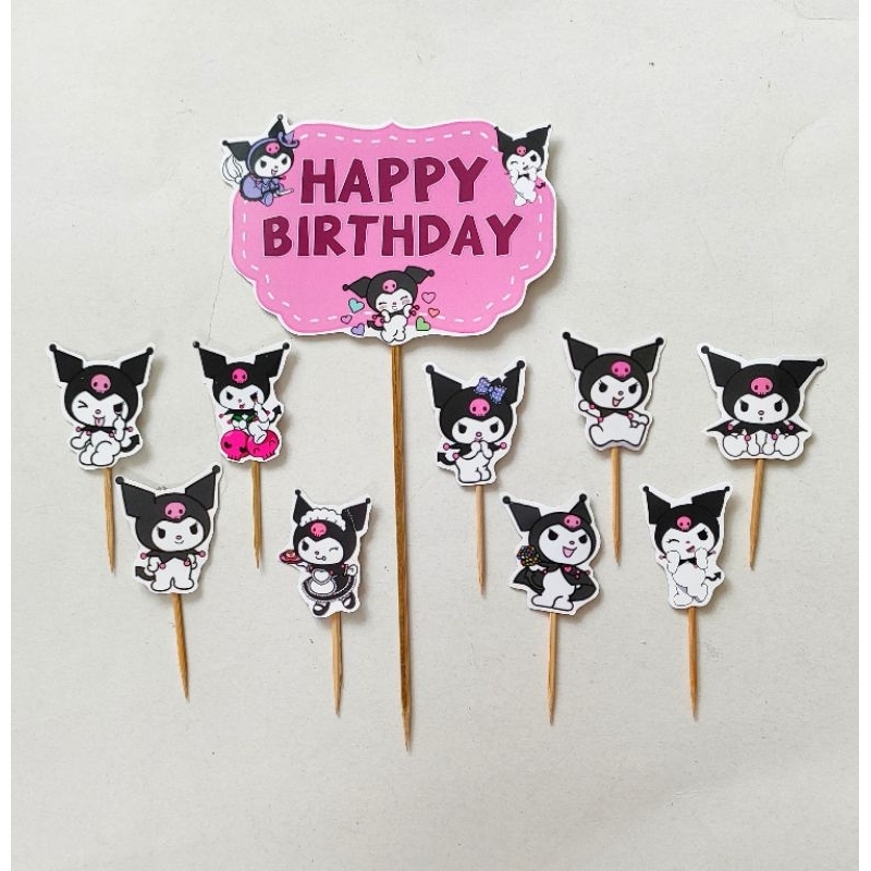 Jual TOPPER SET KUROMI / PAKET TOPPER KUROMI / HIASAN KUE KUROMI SET ...