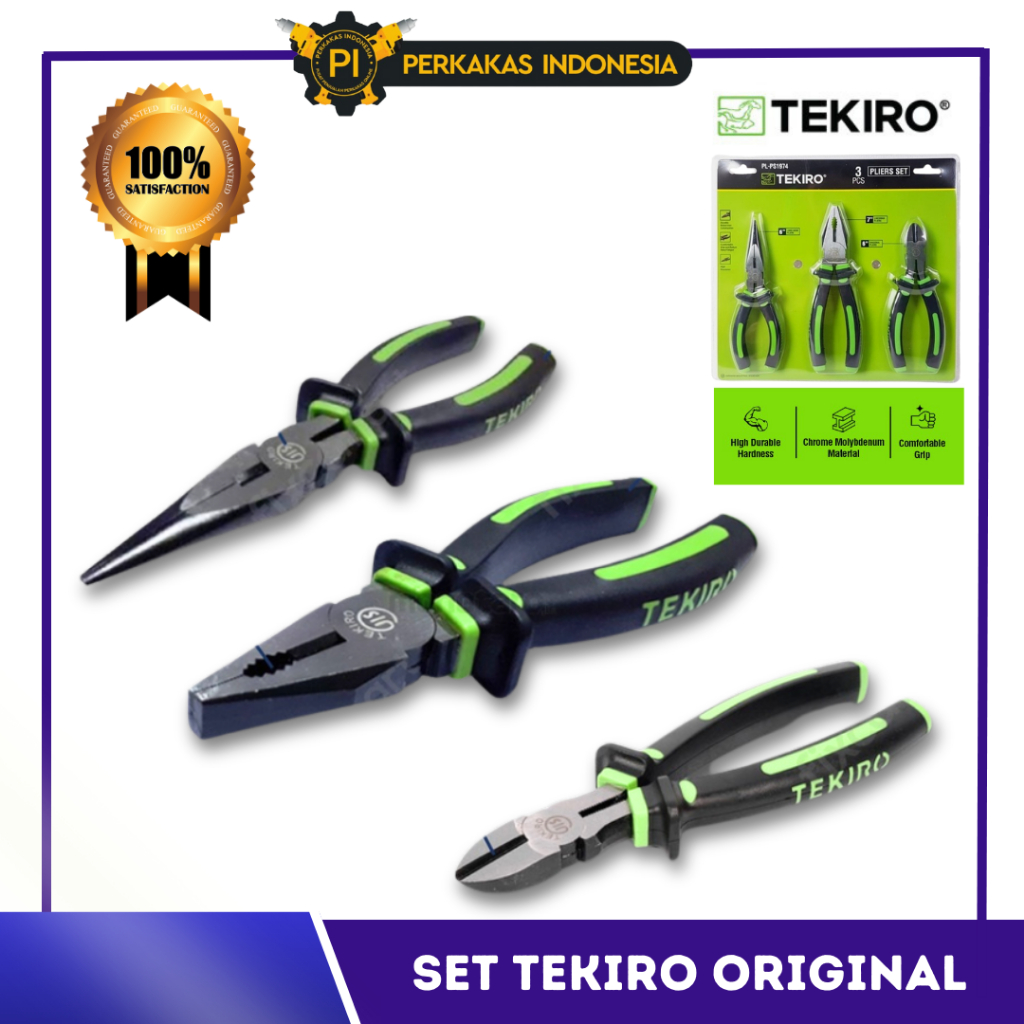 Jual Tang TEKIRO ORIGINAL SET 3Pcs Tang Potong Kombinasi Lancip 3 Pcs ...
