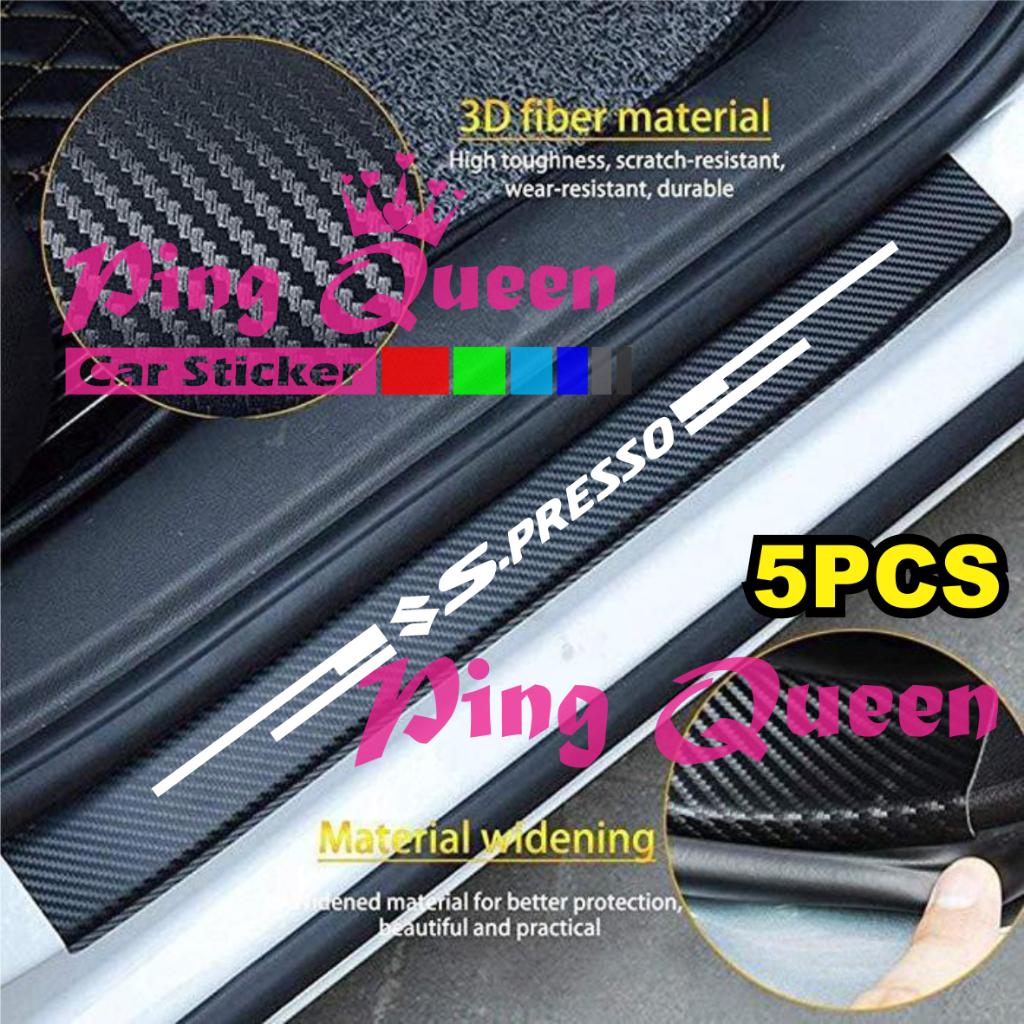 Jual sticker carbon 3d mobil s presso stiker sill plate karbon 3d mobil ...