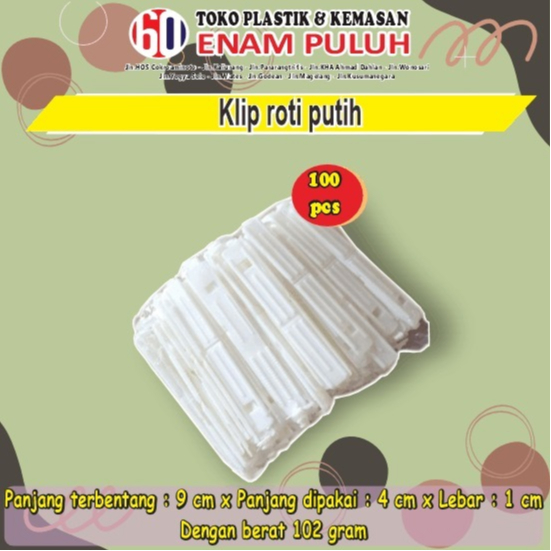 Jual Klip Roti Putih / Penjepit Makanan/ Klip Roti Tawar/Jepit ( isi ...