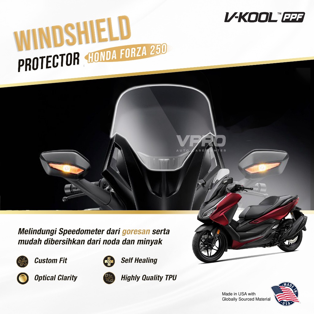 Jual VKOOL PPF Windshield Motor Honda Forza 250 | Anti Gores Motor ...