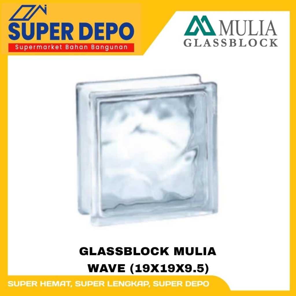 Jual GLASS BLOCK MULIA WAVE 19X19X9.5 | Shopee Indonesia