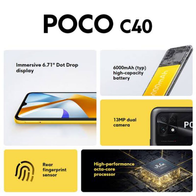 Jual Xiaomi Poco C40 Ram 3/32 & 4/64 GB 18W 6000mAh New Segel Box ...