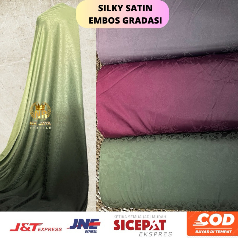 Jual kain silk satin ombre embos gradasi | Shopee Indonesia